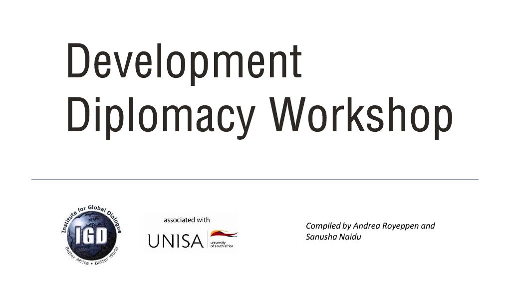 Development Diplomacy Workshop (May 2016)
