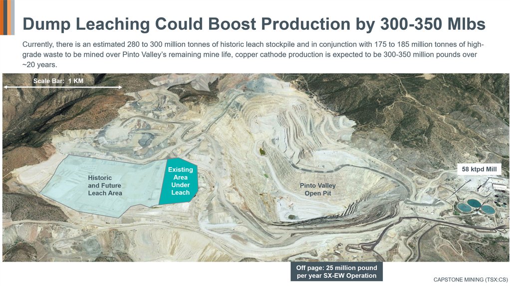 Capstone adopts novel copper extraction technology at Pinto Valley